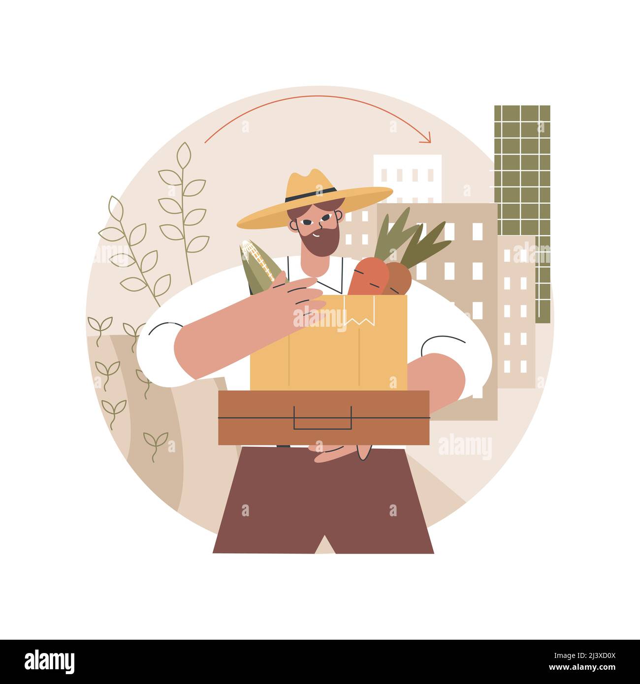 Rural migration abstract concept vector illustration. Rural-urban ...
