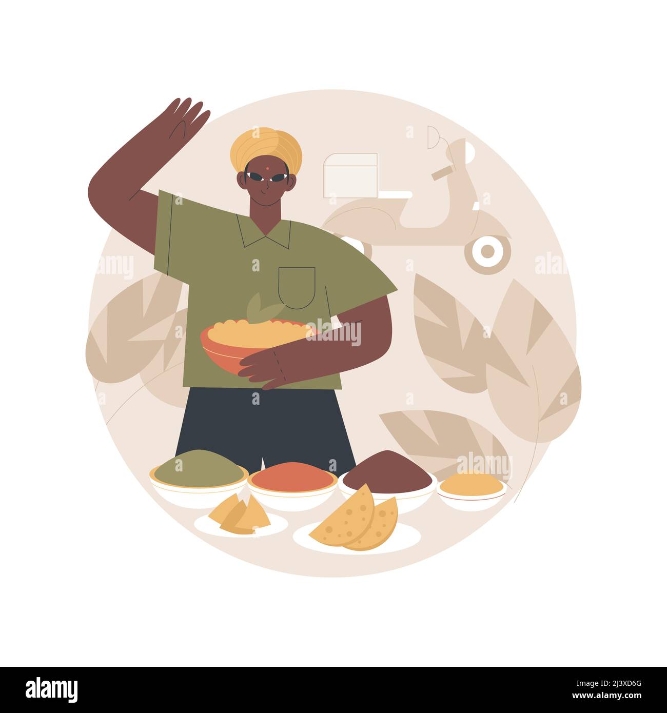 Indian cuisine abstract concept vector illustration. Spicy indian food ...