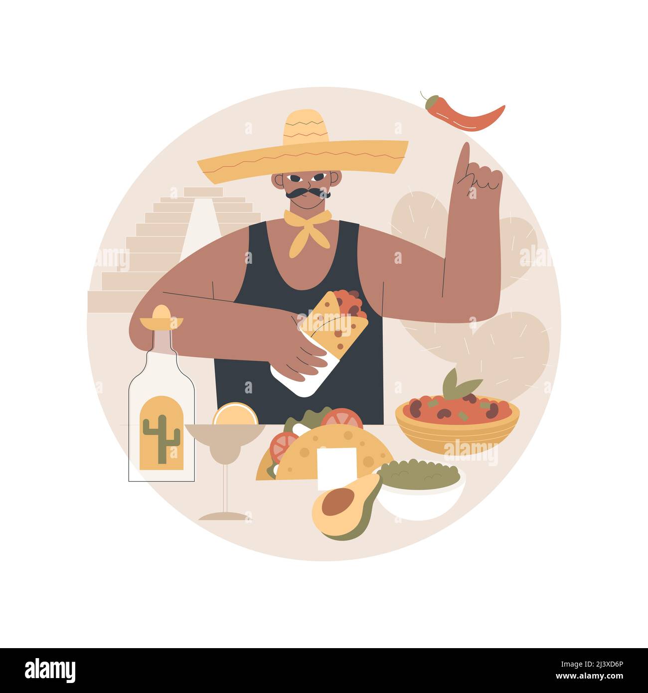 Mexican food abstract concept vector illustration. Latin american ...