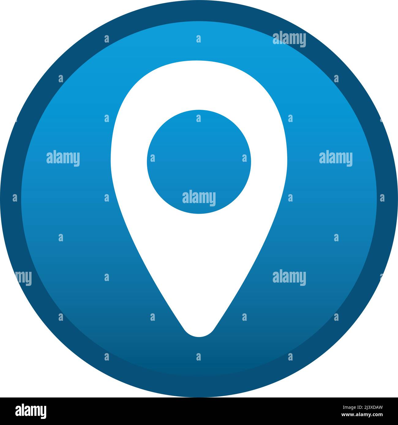 Round media geotag icon on white background - Vector illustration Stock ...