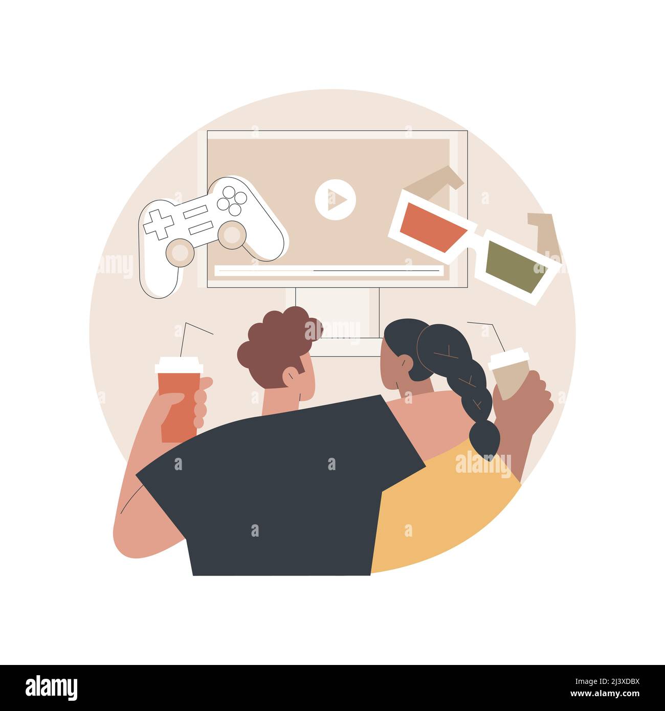 SmartTV content abstract concept vector illustration. 4k video content ...