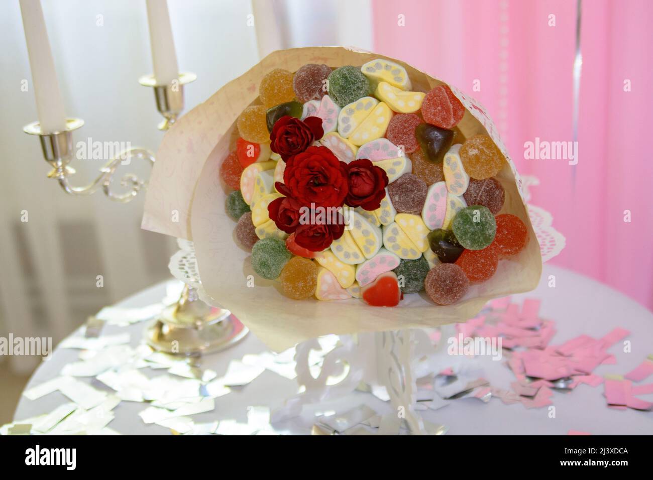 Bouquet of different color sweets Stock Photo - Alamy