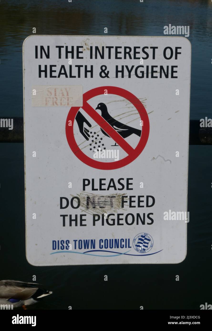 do not feed the pigeons sign Stock Photo - Alamy
