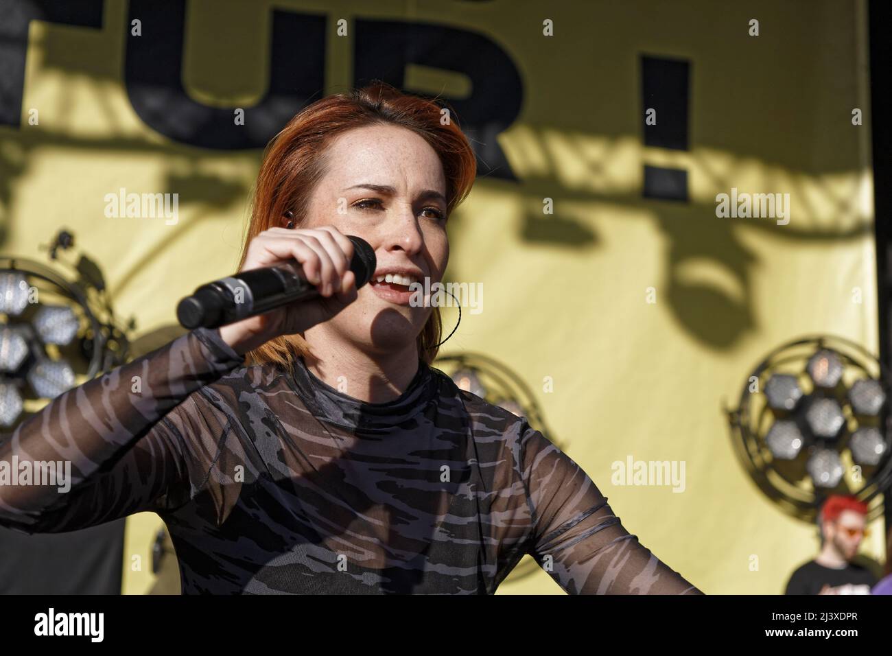 Paris, France. 9th Apr, 2022. Singer Suzane performs during the musical ...