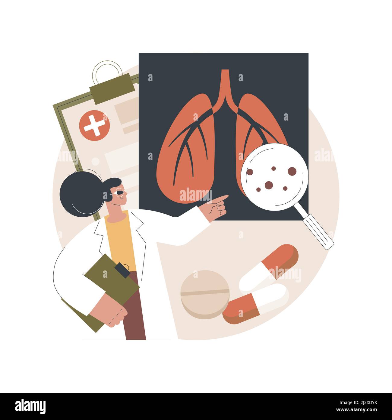 Lower respiratory infections abstract concept vector illustration. Lung ...