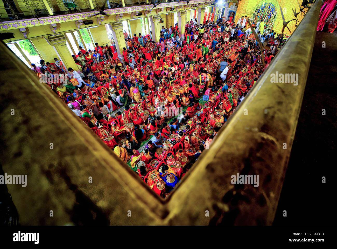 Top view of the inside adyapith Temple showing around 2000 young girls ...
