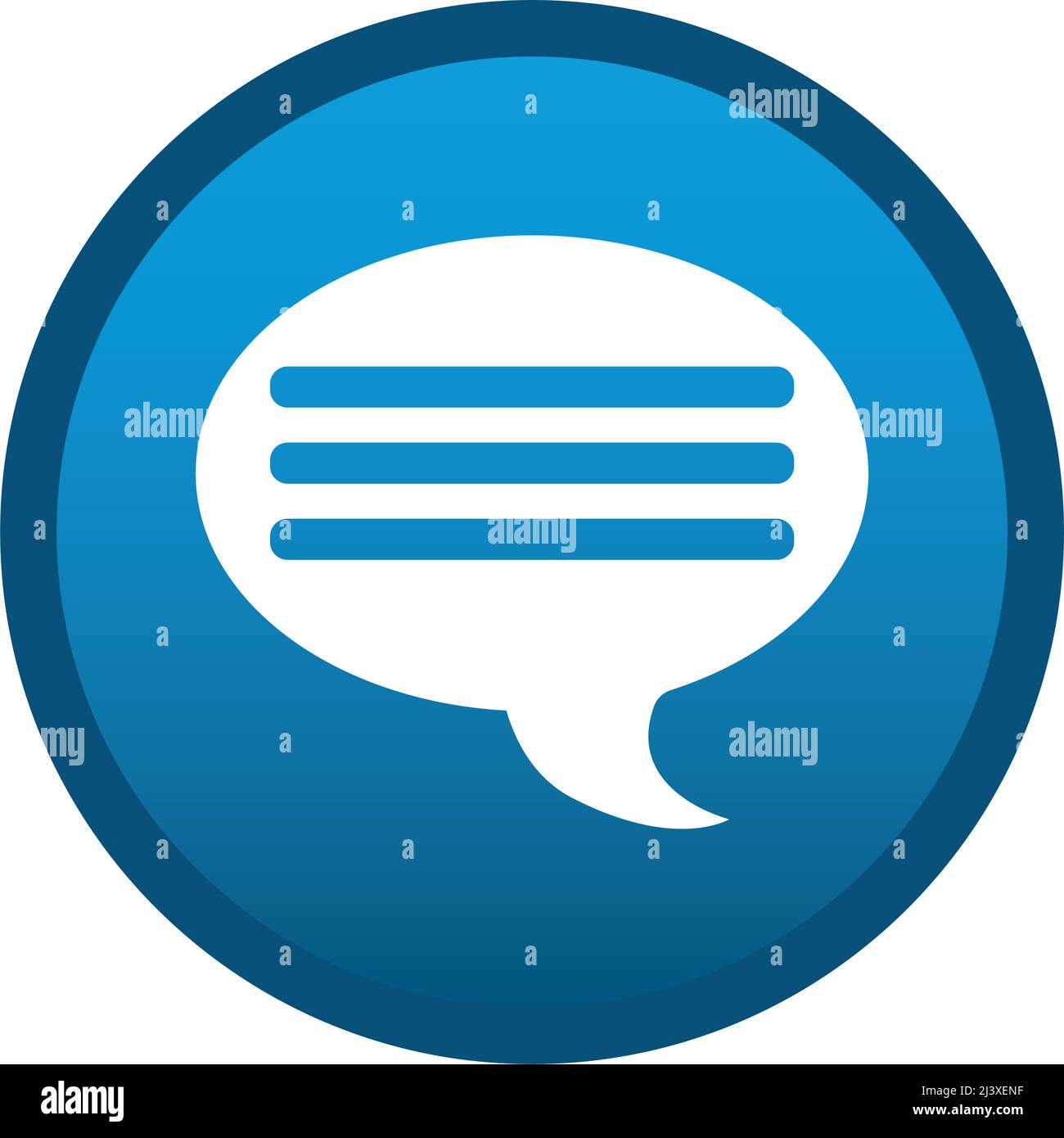 Round media message icon on white background - Vector illustration ...