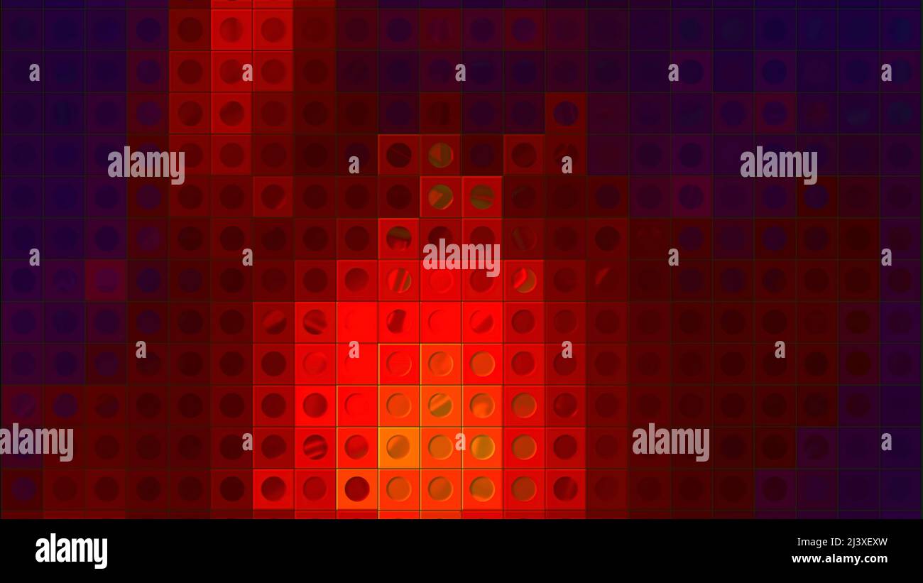 Colorful background with moving colors on mosaic squares with dots ...