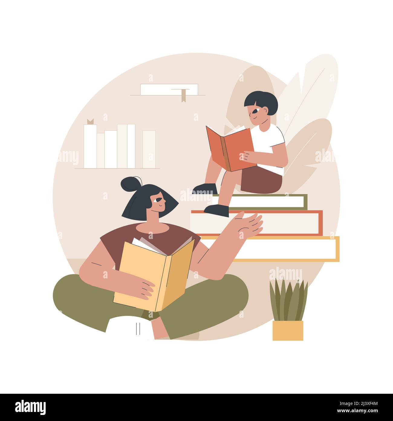 Read a book abstract concept vector illustration. Spend time in self ...
