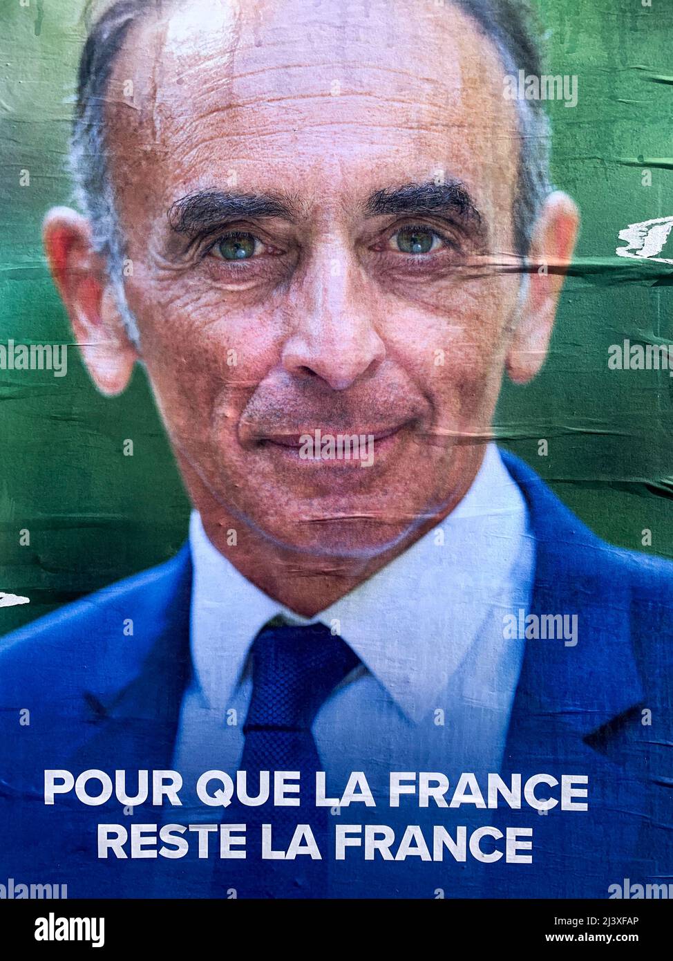 First ballot of French Presidential elections 2022, poster glued on a ...