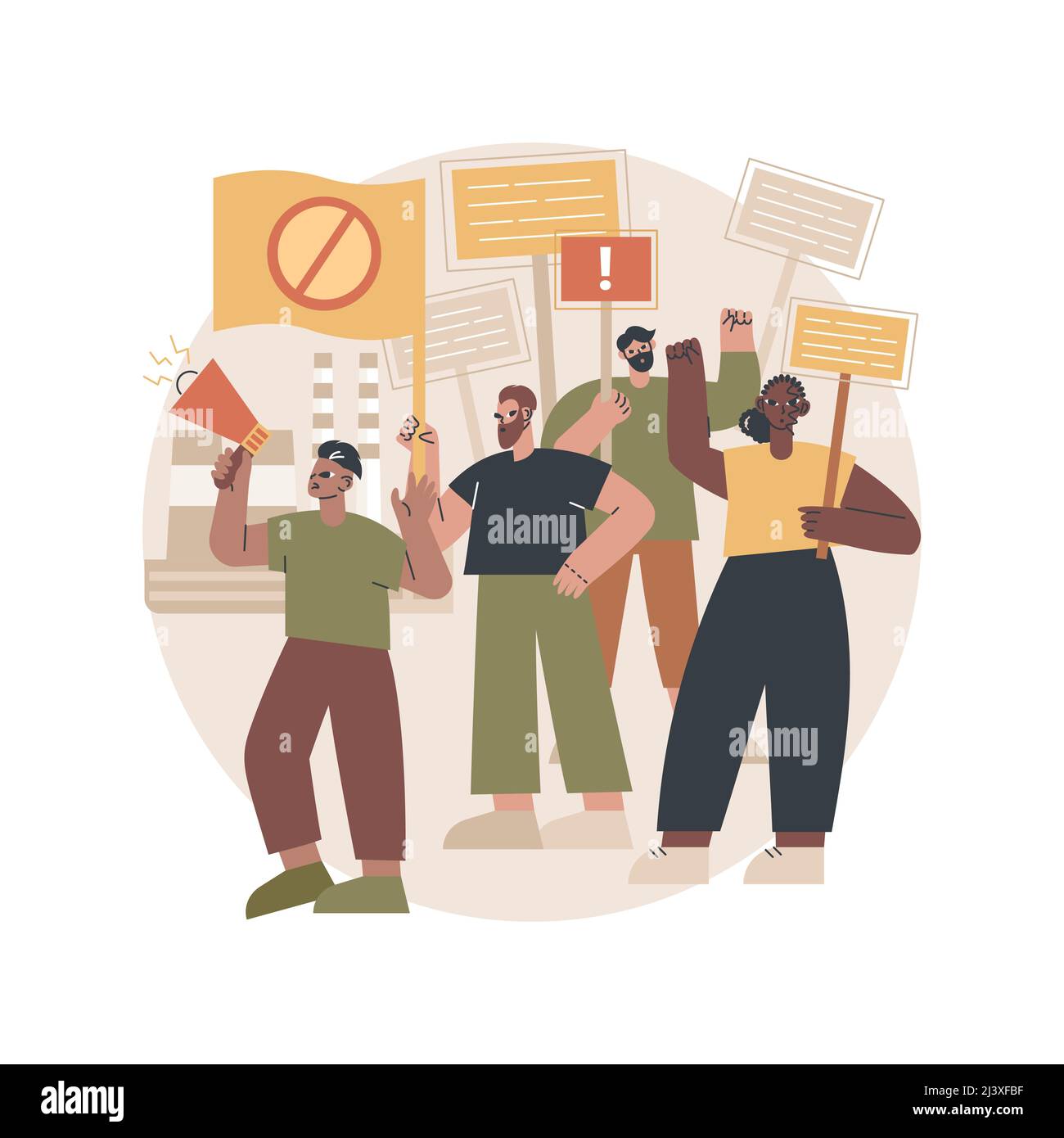 Strike action abstract concept vector illustration. Anti globalism ...