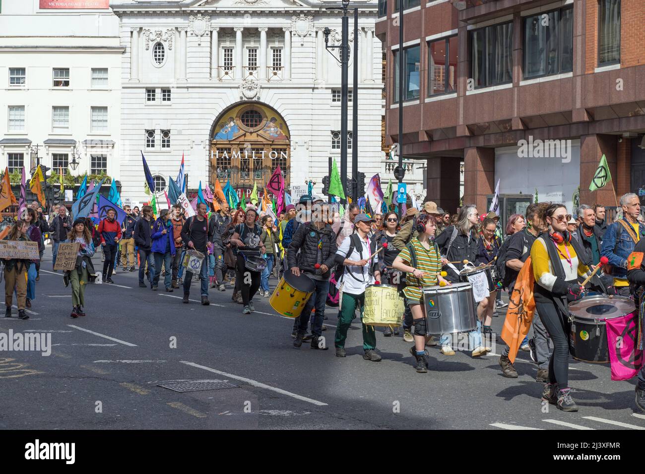 Extinction Rebellion protest on the streets of London against the use ...