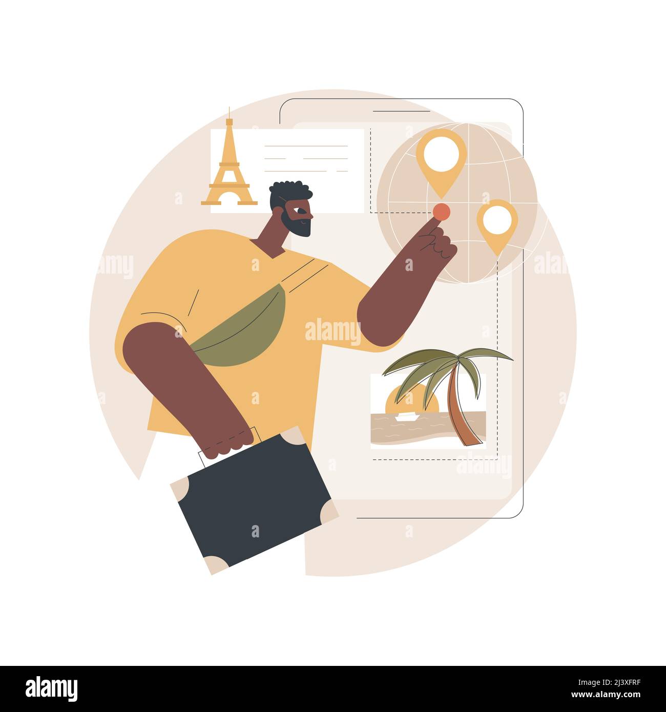 Smart tourism system abstract concept vector illustration. Digital ...