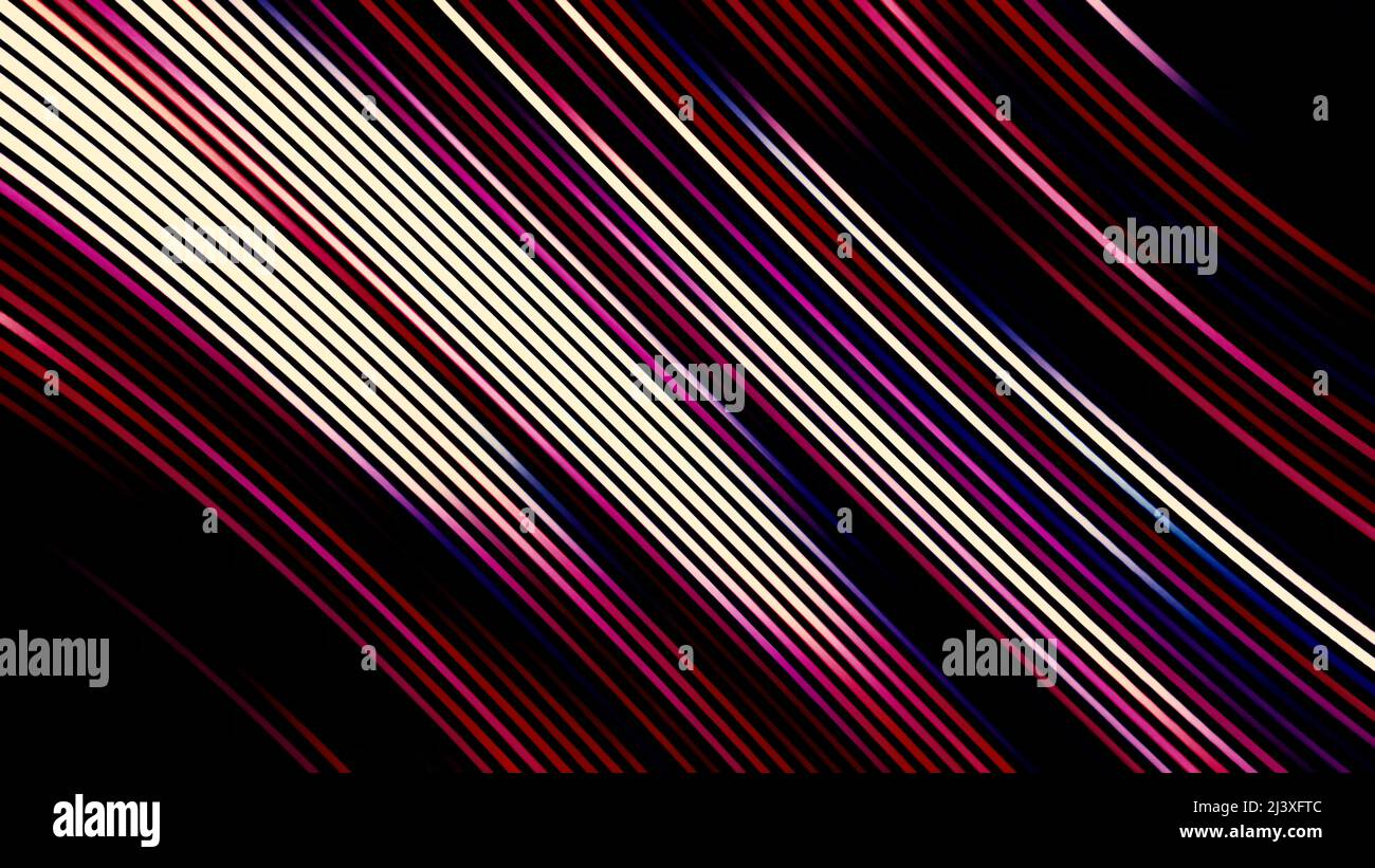 Colored lines flicker diagonally on black background. Motion. Fast ...