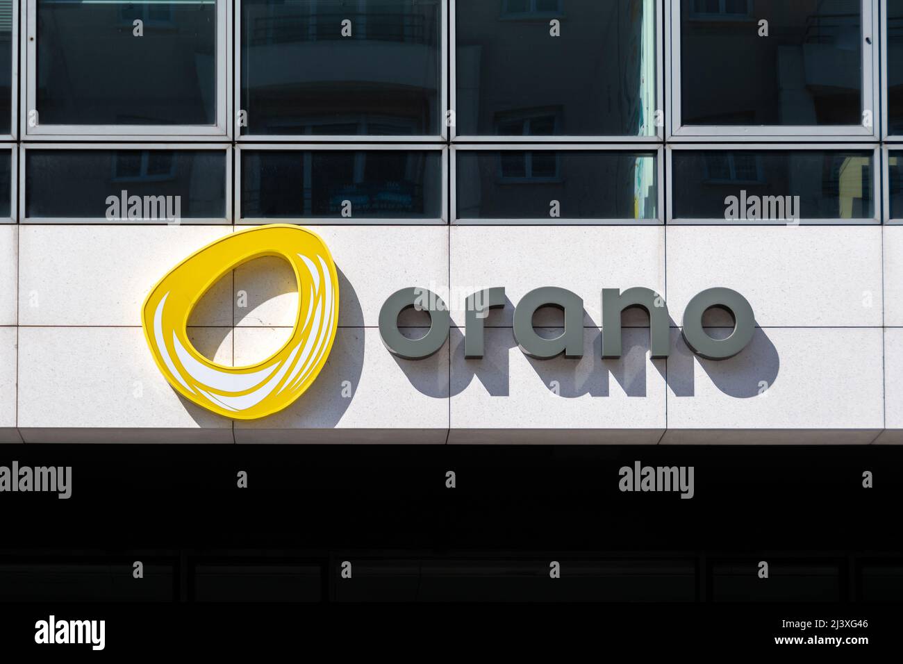 Exterior view of the headquarters building of Orano (formerly Areva), a ...