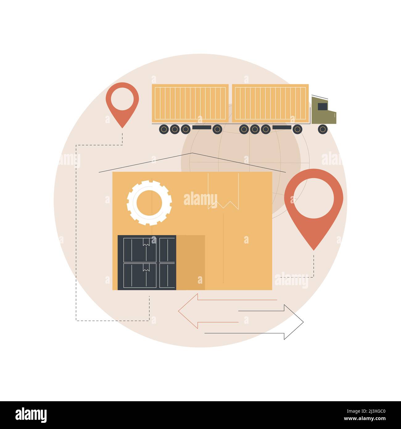 Transit warehouse abstract concept vector illustration. Bonded ...
