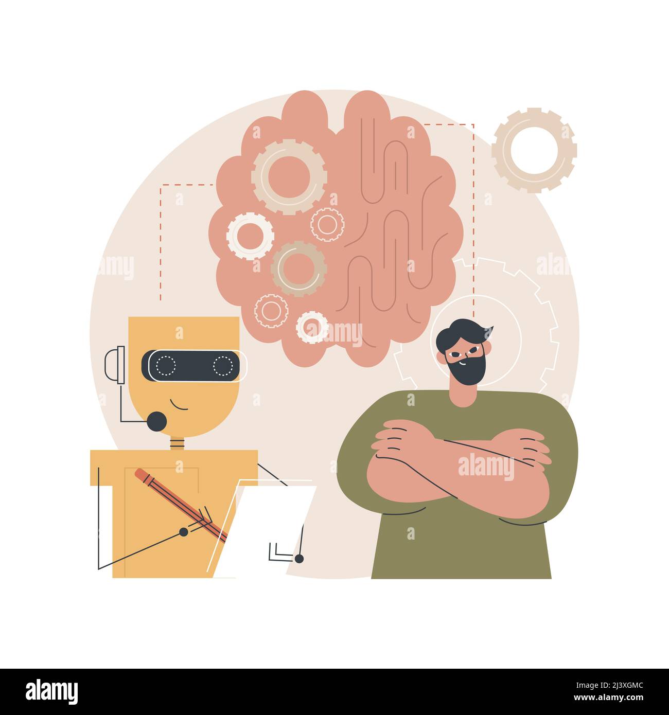 Augmented intelligence abstract concept vector illustration ...