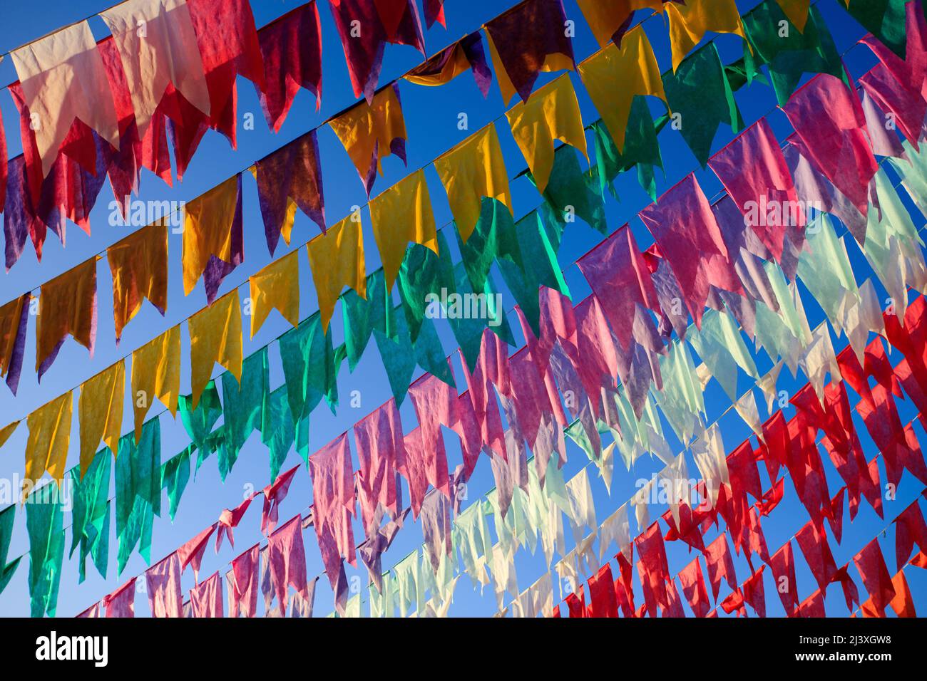 colorful flags of June festivals Stock Photo - Alamy
