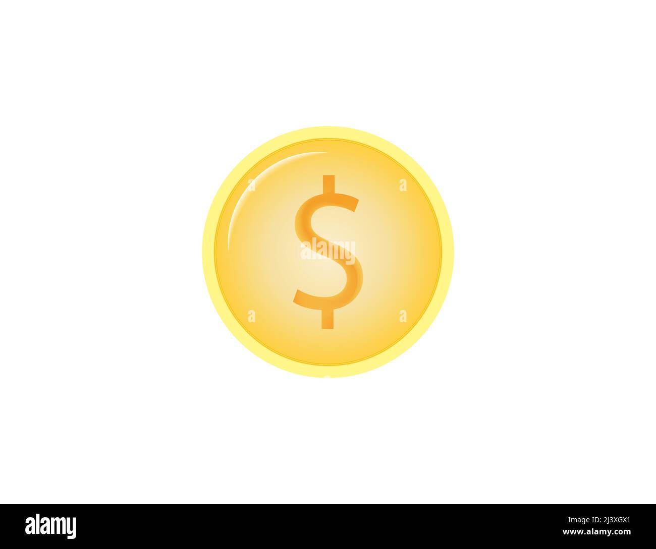 Dollar, gold coin. Vector illustration Stock Vector Image & Art - Alamy