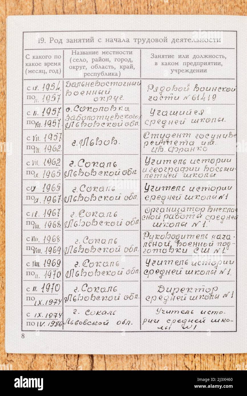 Soviet employment record book hi-res stock photography and images - Alamy