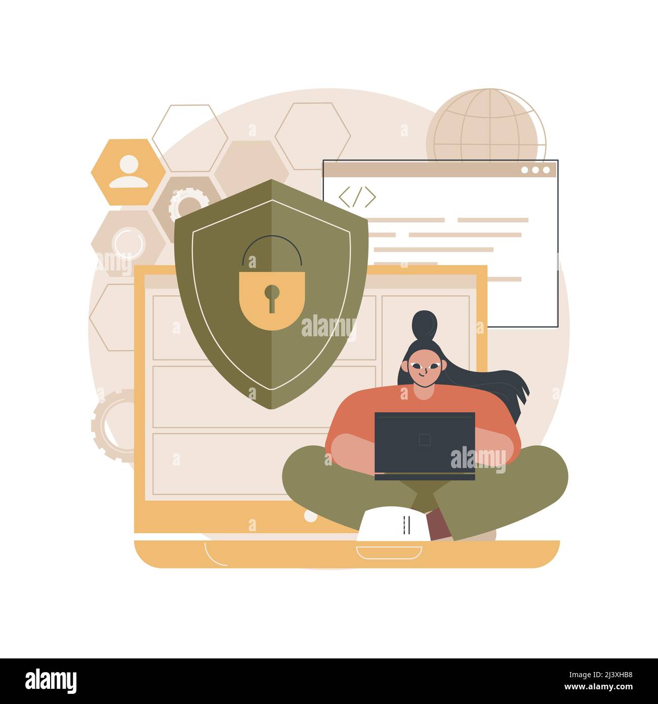 Privacy engineering abstract concept vector illustration. Security ...