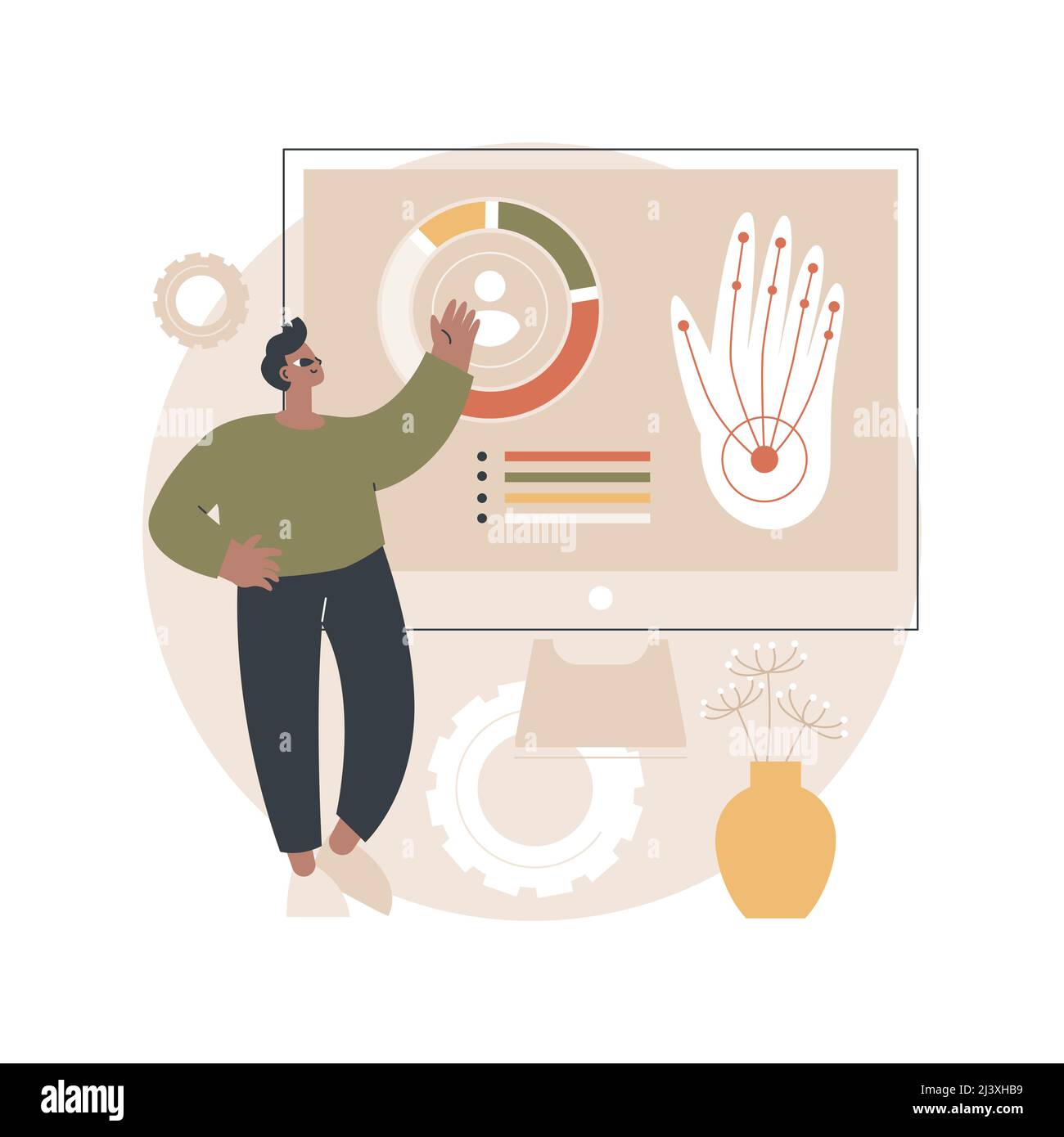Gesture recognition abstract concept vector illustration. Remote ...