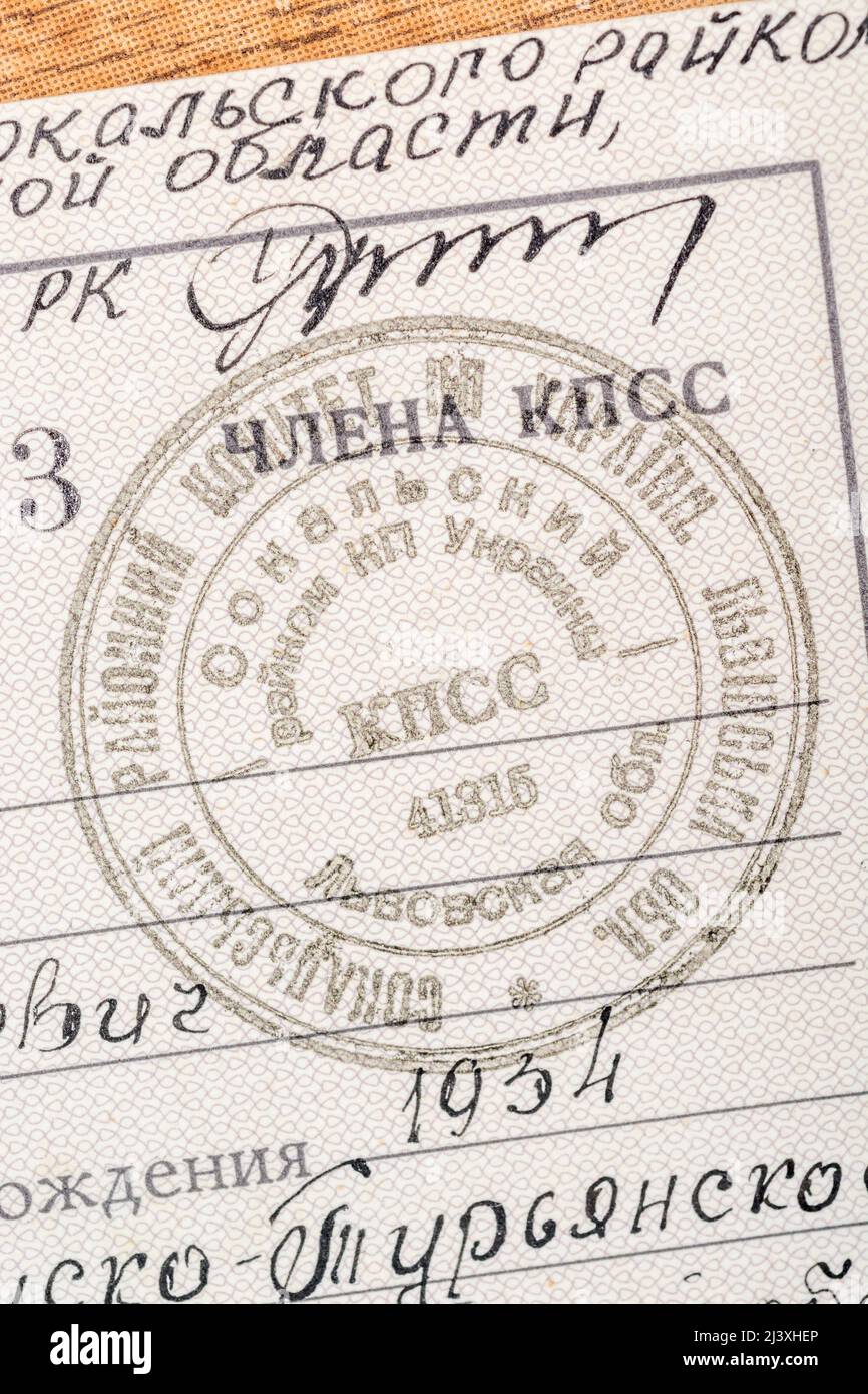 Inside personal information / ID page of original Soviet Union / Cold ...
