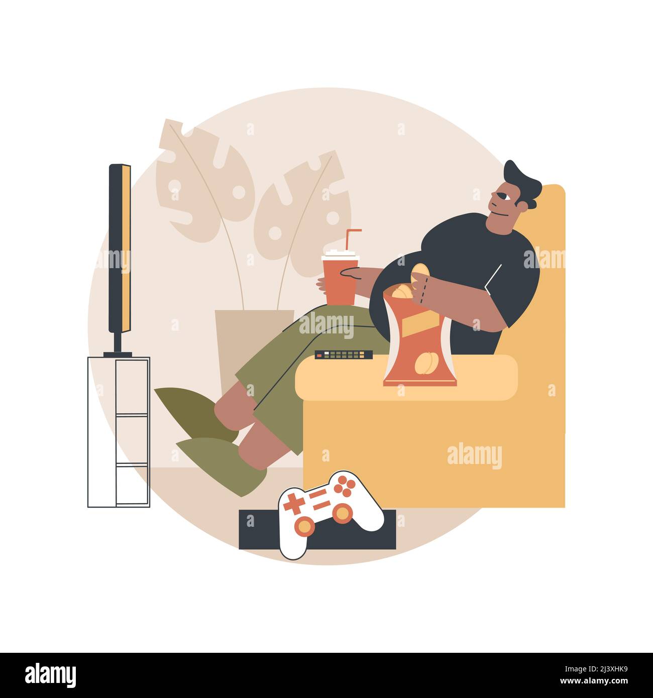 Passive lifestyle abstract concept vector illustration. Sedentary time ...