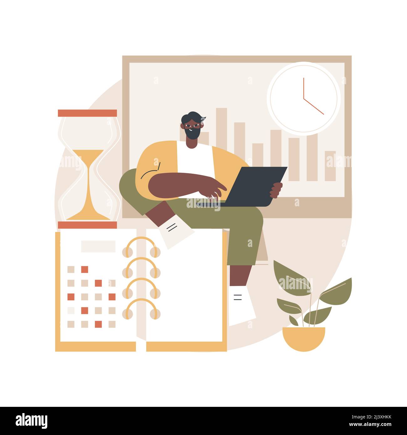 Time and attendance tracking system abstract concept vector ...