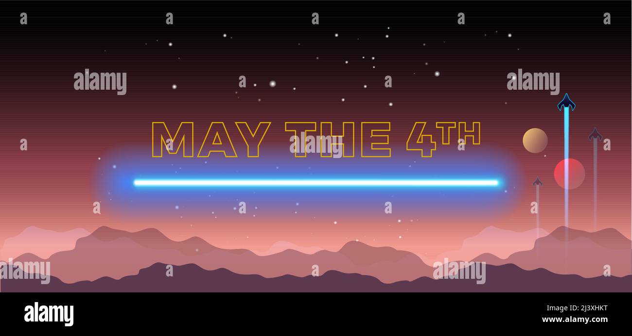 May the 4th celebration - vector background for banner, card, poster ...