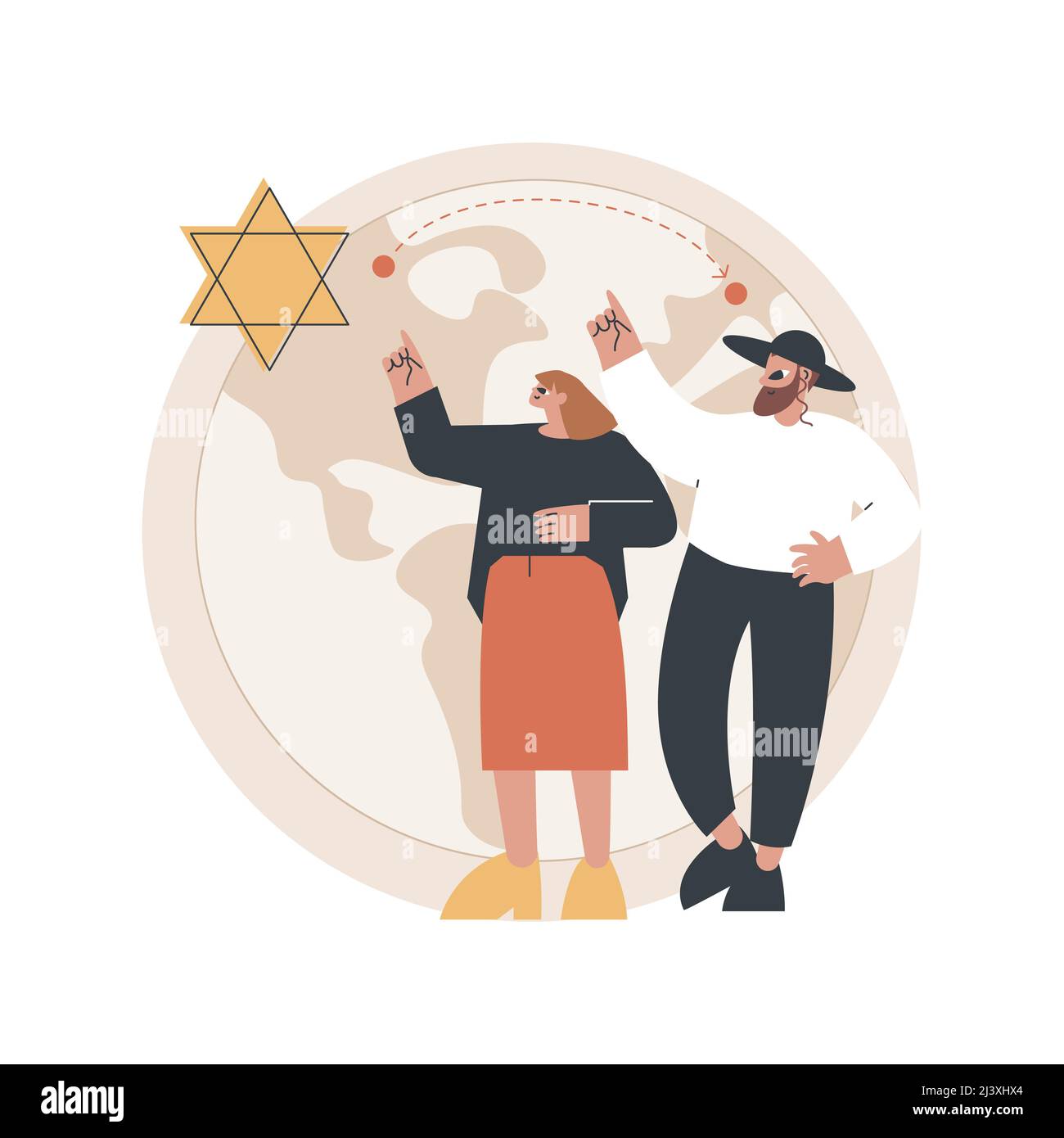 Diaspora abstract concept vector illustration. Jewish diaspora, forced ...