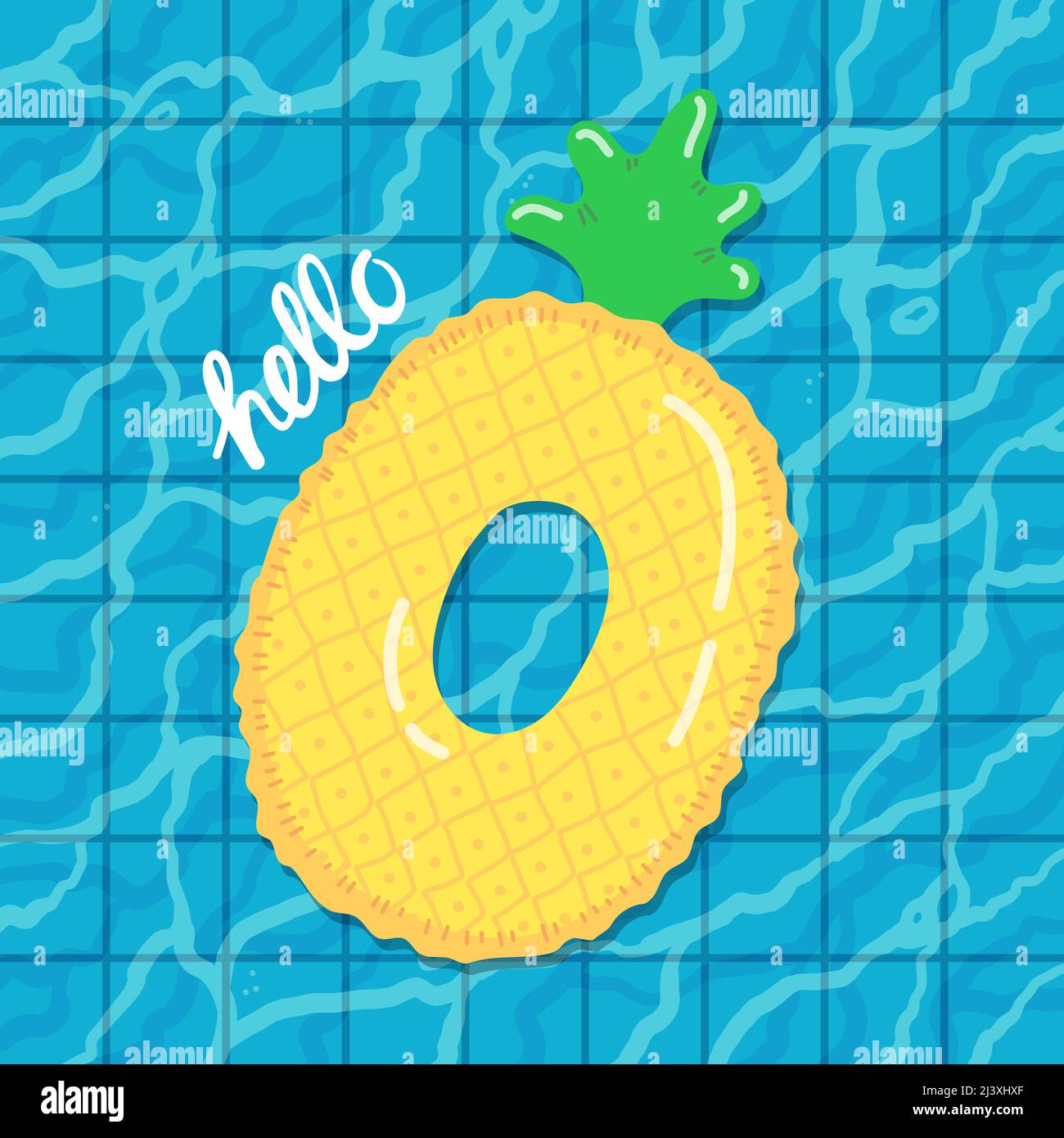 Rubber ring floating on water in pool, vector Stock Vector Image & Art ...