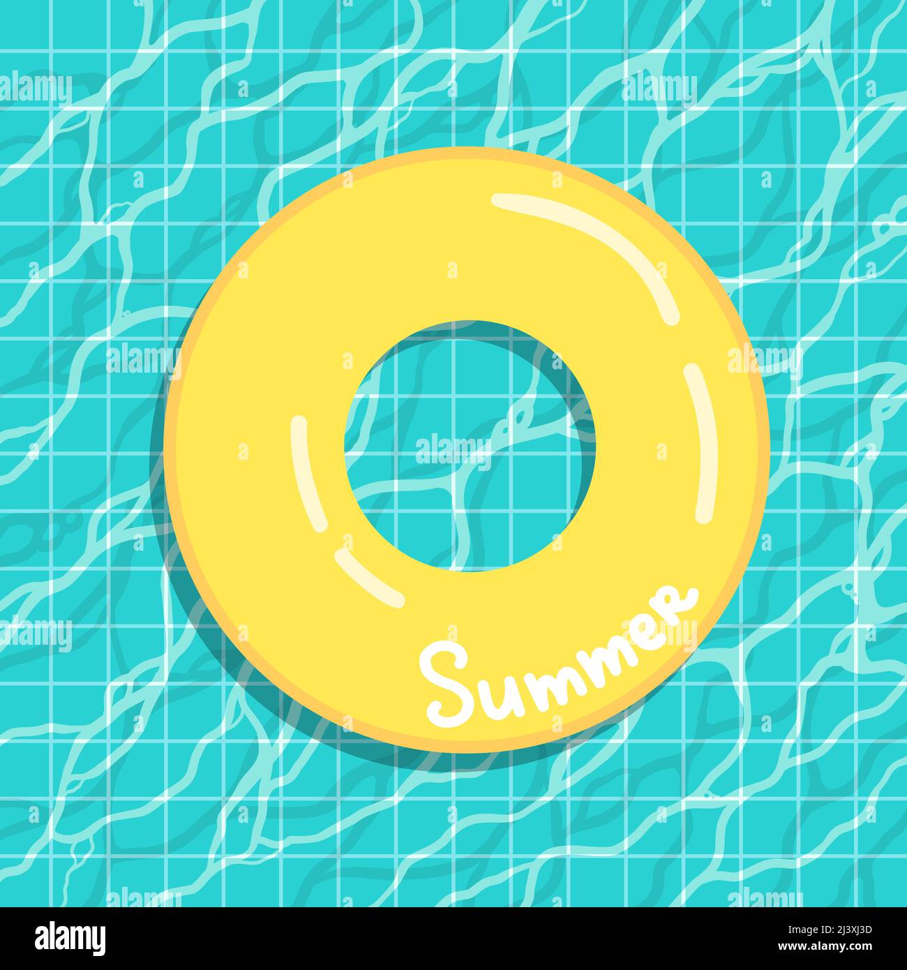 Rubber ring floating on water in pool, vector Stock Vector Image & Art ...