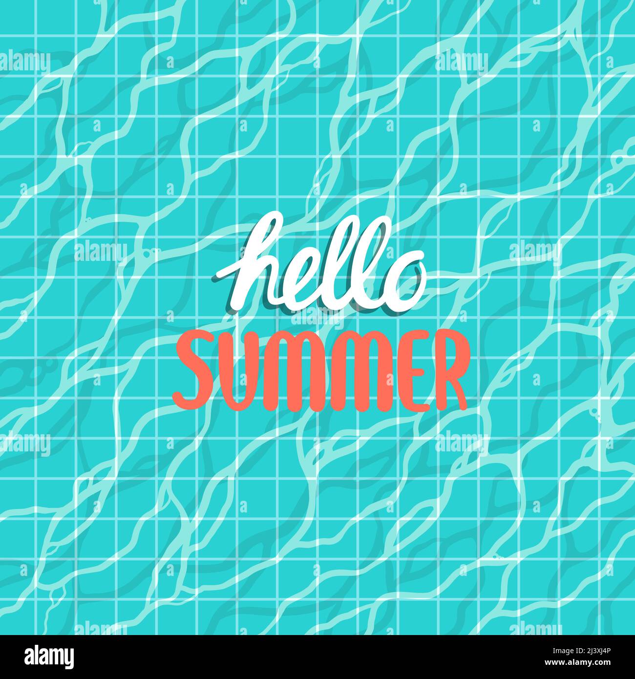Hello summer banner vector on water in pool Stock Vector Image & Art ...