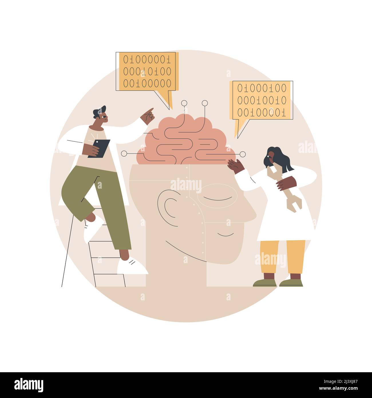 Artificial intelligence abstract concept vector illustration. Machine ...