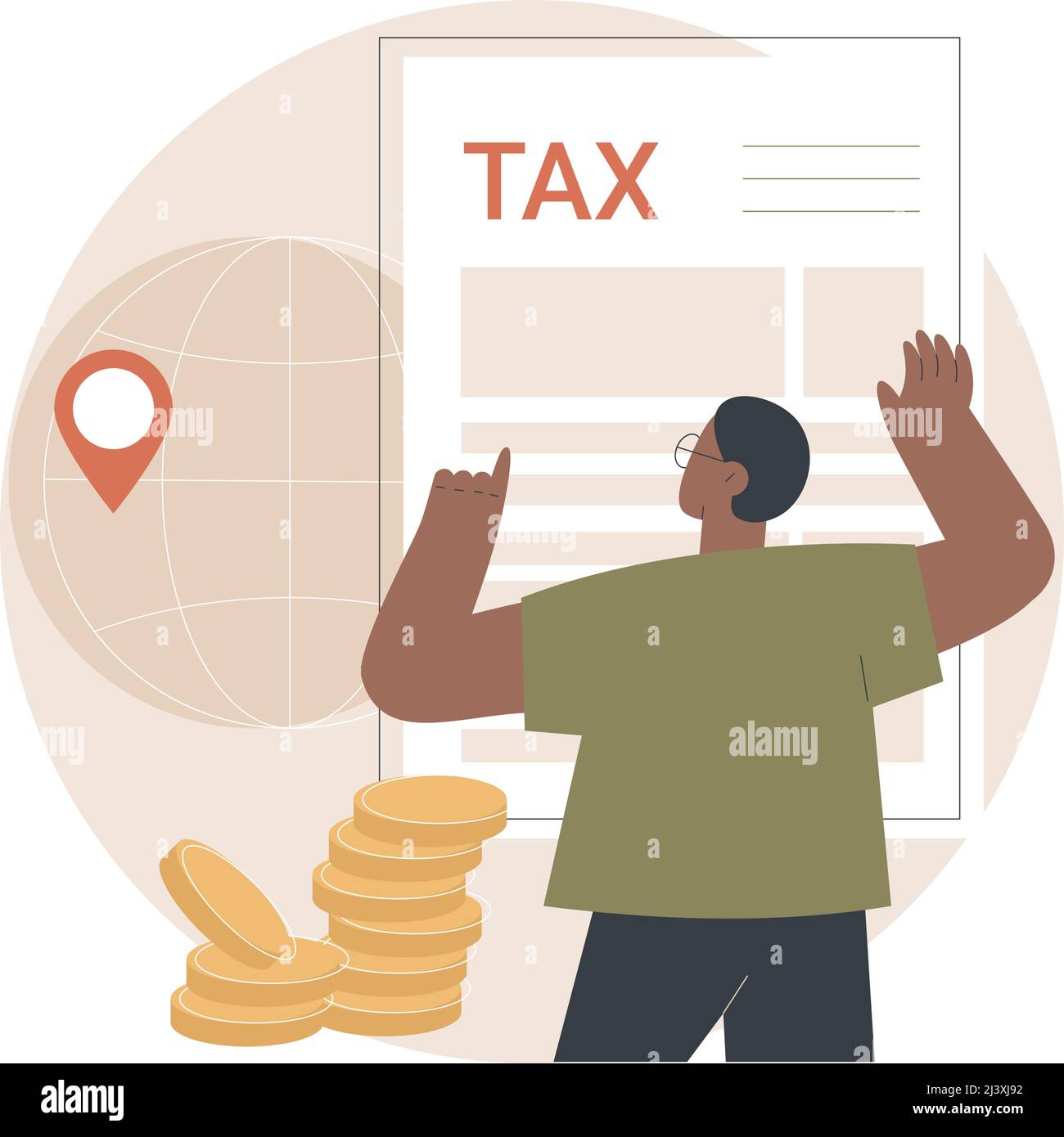 International and non-resident taxes abstract concept vector ...
