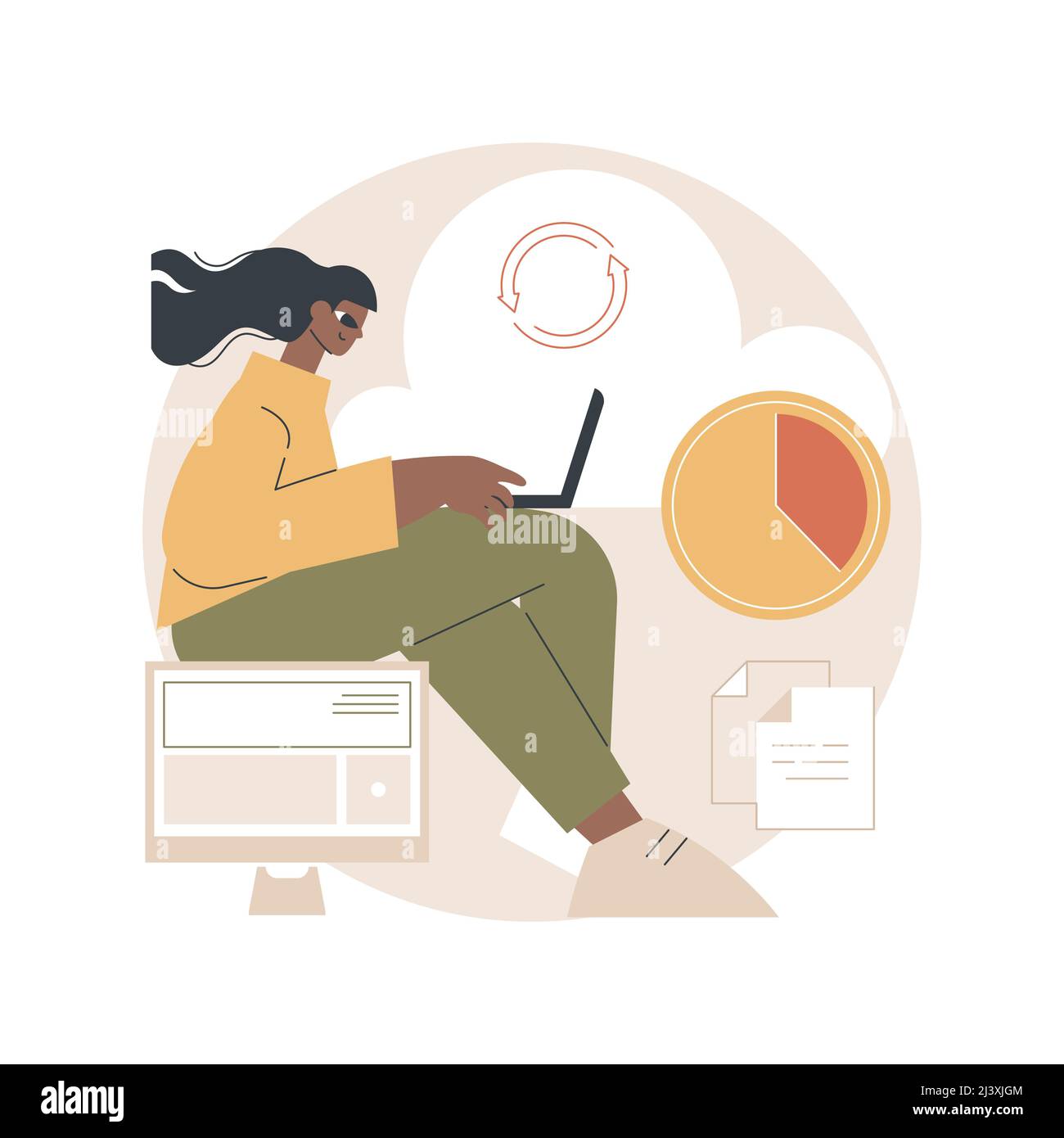Automatic Backup Abstract Concept Vector Illustration Data Recovery Service Automatic Document