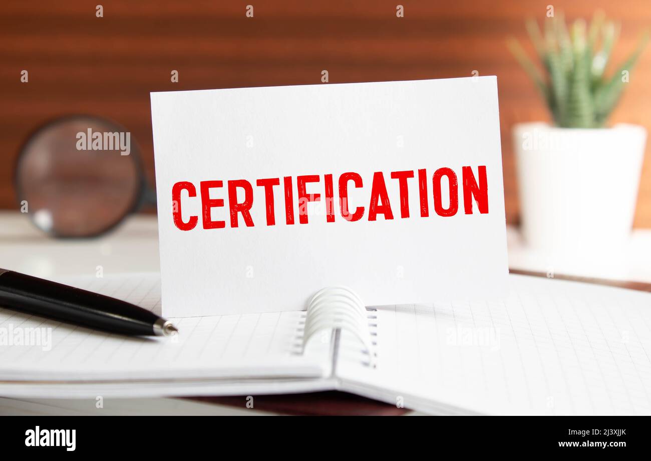 CERTIFICATE word written in letter from envelope Stock Photo - Alamy