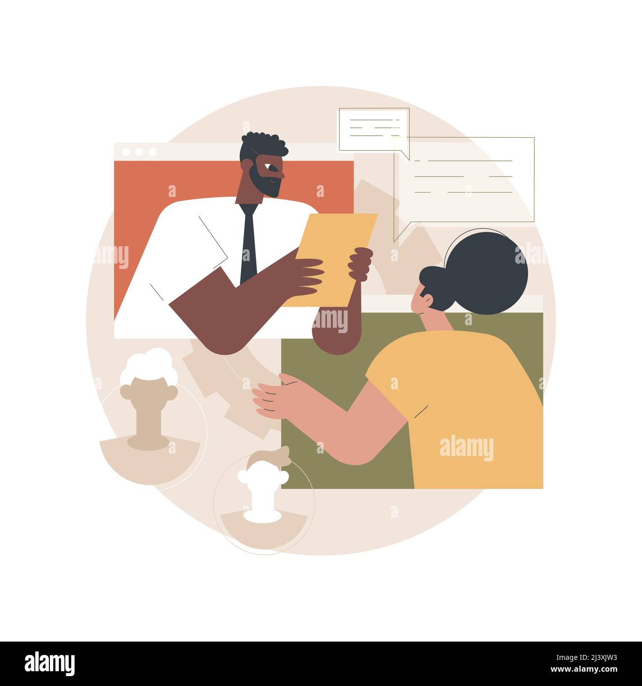 Job interview abstract concept vector illustration. Employment process ...