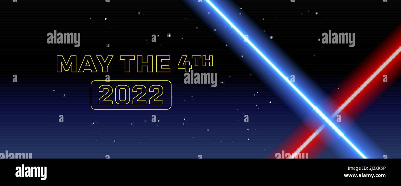 May the 4th 2022 abstract space background with star sky and shining ...