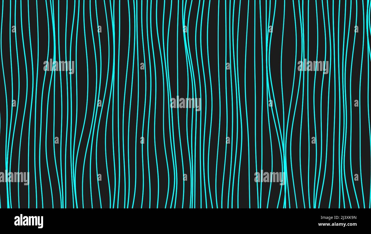 Lots of curved lines on black background. Motion. Thin lines bend ...