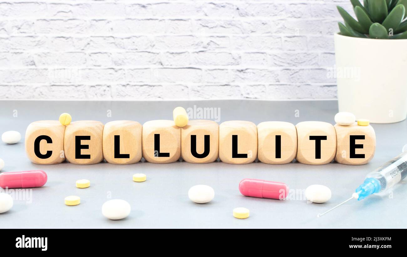 CELLULITE word made with building blocks Stock Photo - Alamy
