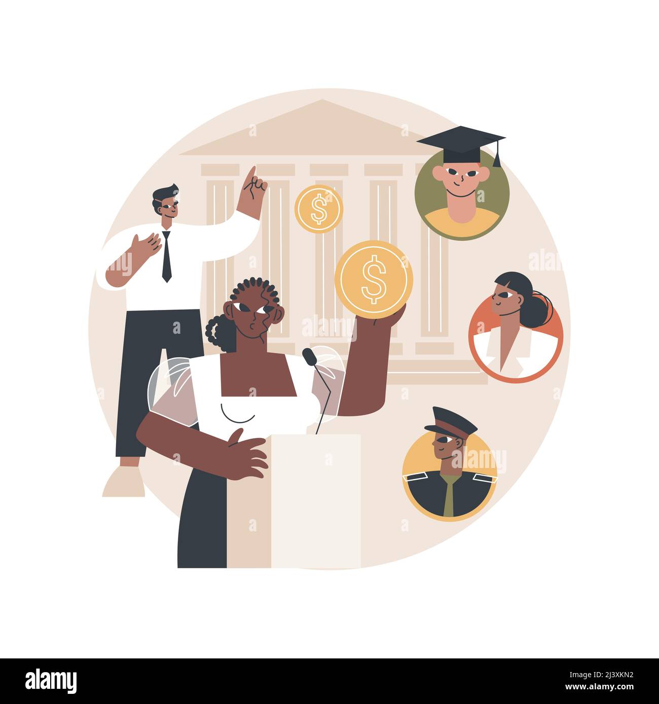 Government spending abstract concept vector illustration. Spending ...