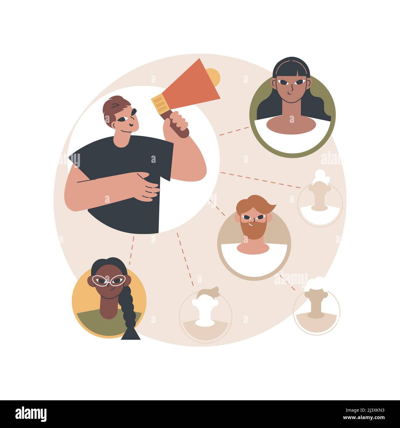 Word of mouth marketing abstract concept vector illustration. Word of ...