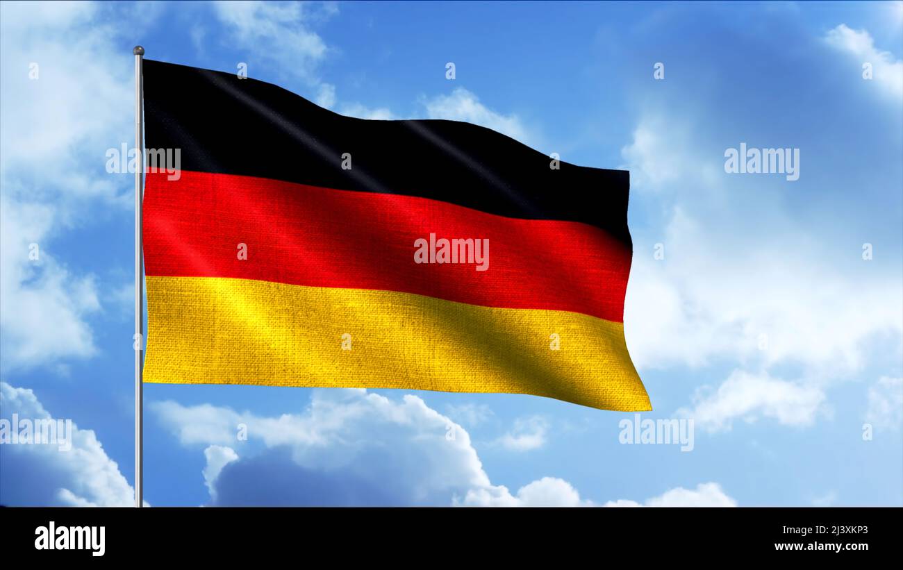 The flag of Germany. Motion. The German State symbol has a rectangular ...