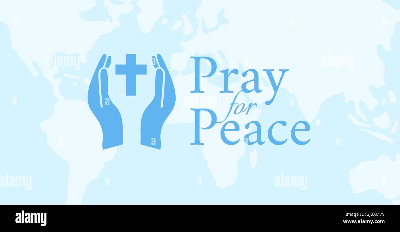 Pray for Peace Christian Prayer Vector Illustration Stock Vector Image ...