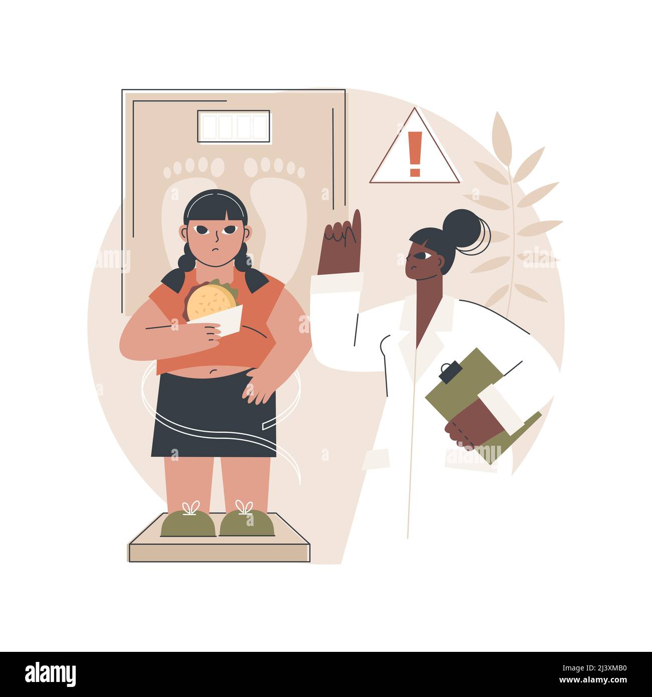 Child obesity and overweight abstract concept vector illustration ...