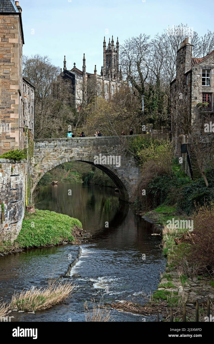 The Water of Leith flowing through Dean Village in Edinburgh, Scotland ...