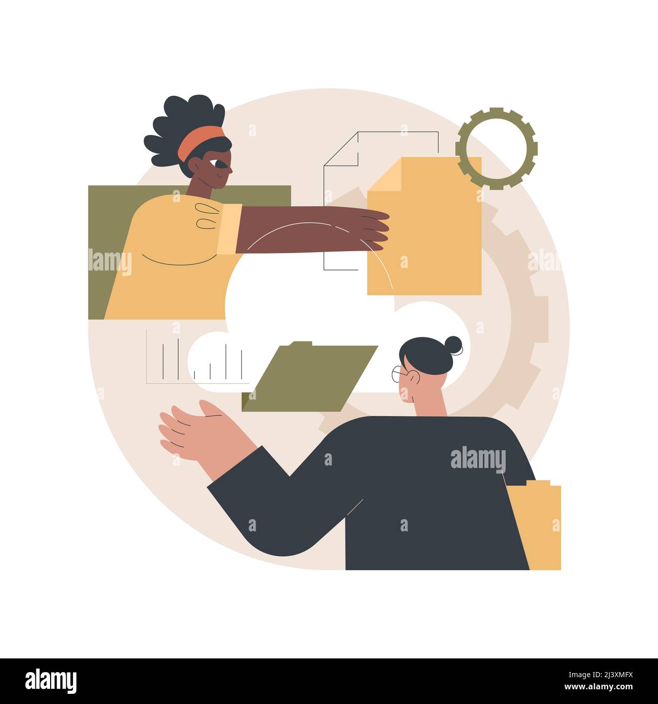 Cloud collaboration abstract concept vector illustration. Online ...