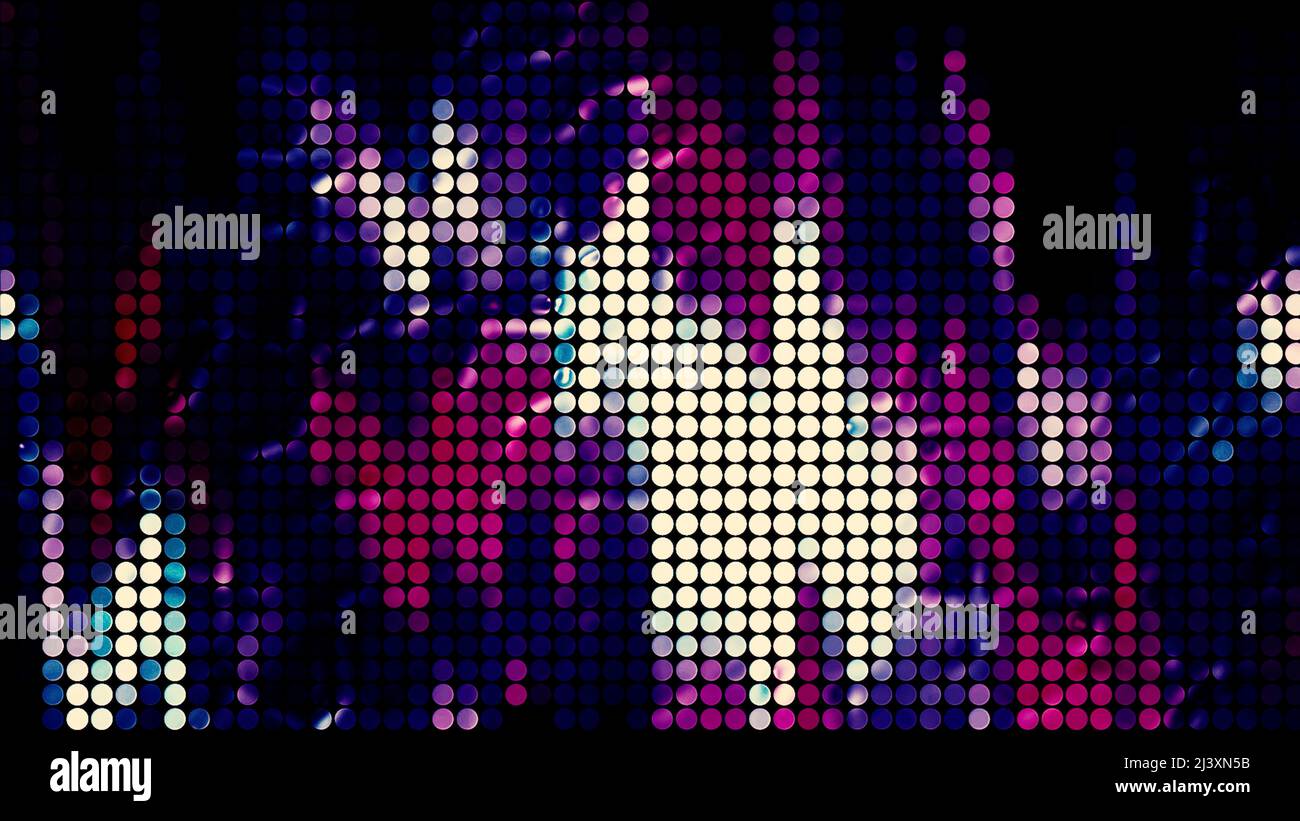 Moving colorful spots on dotted background. Motion. Retro disco ...